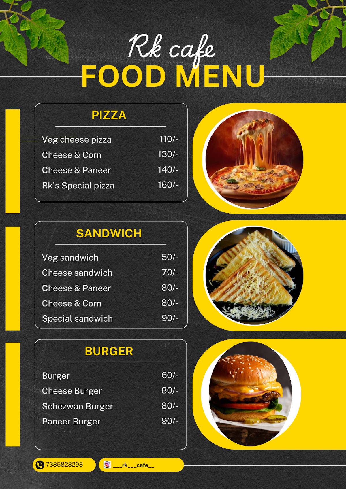 Menu at RK CAFE, Washim