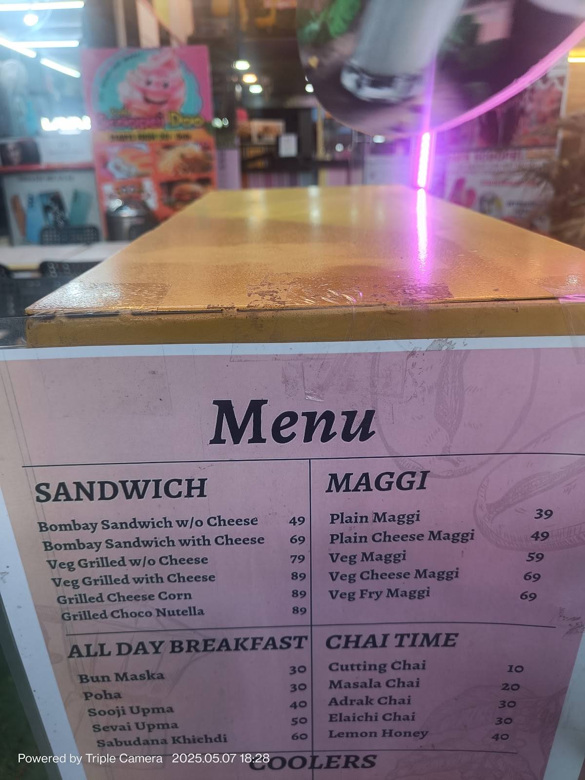 Menu at Cafe Scoopei Doo, Pune
