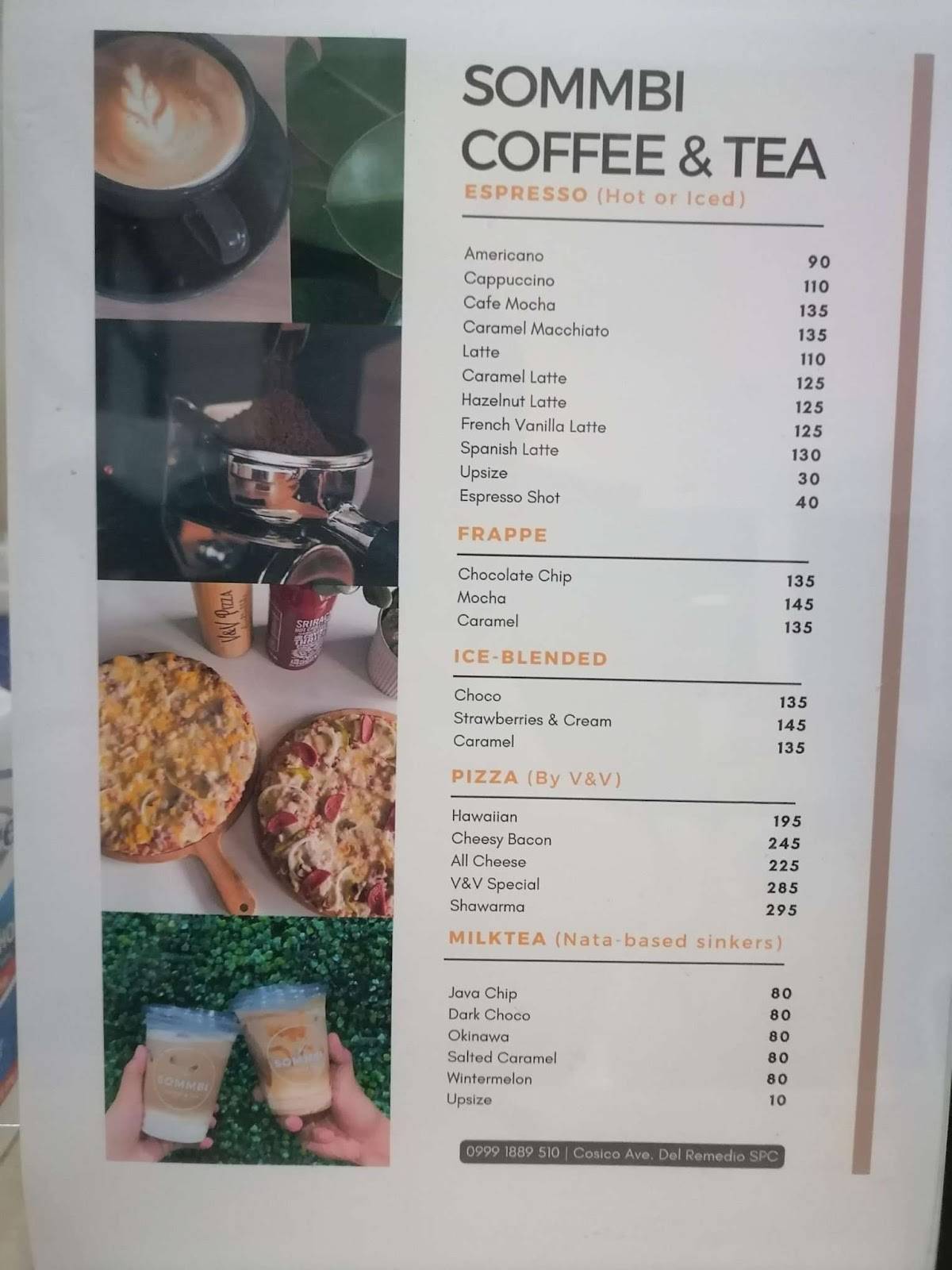 Menu at Sommbi Coffee & Tea - San Pablo City Branch cafe, San Pablo City