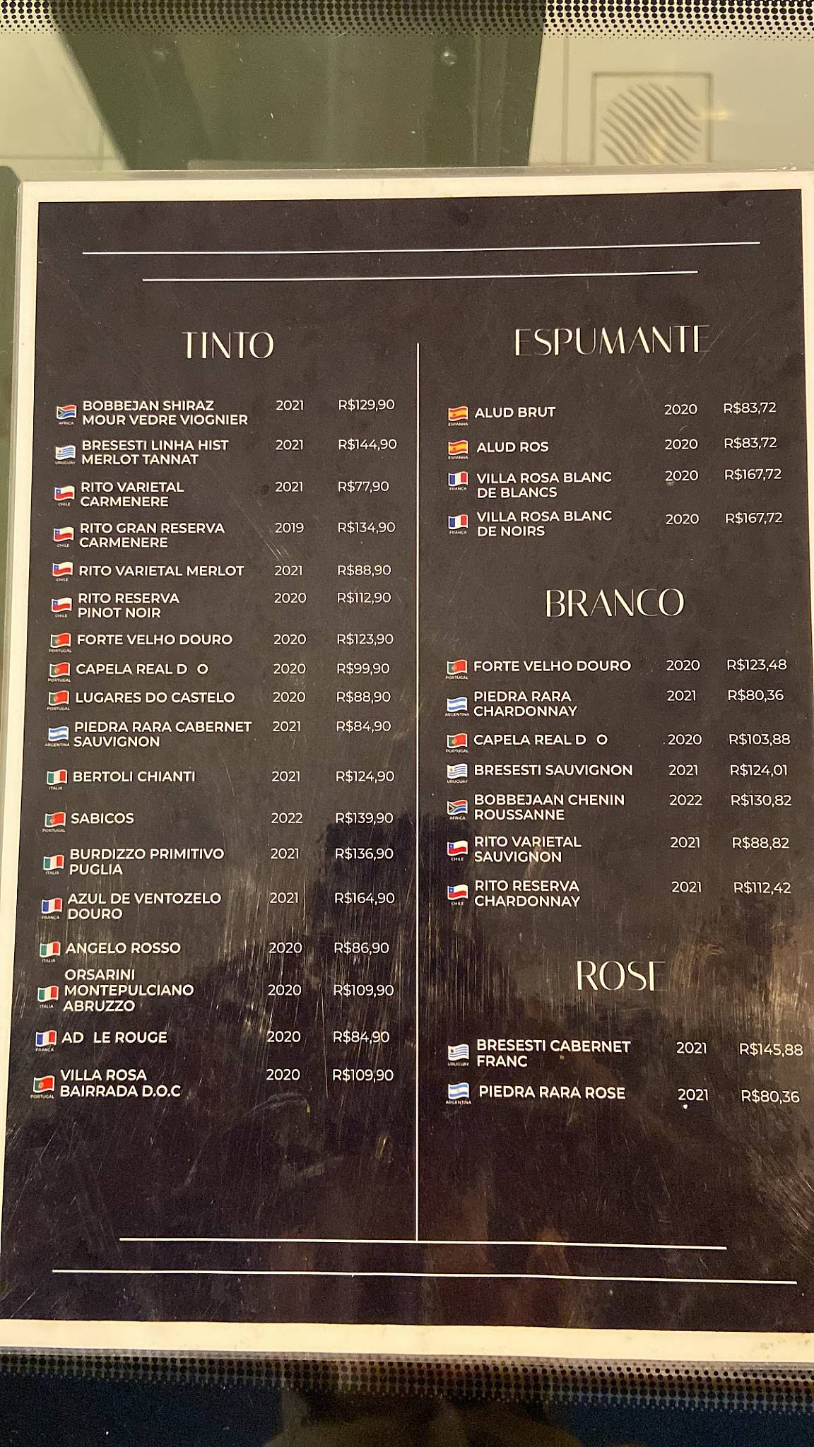 Menu em Café Sucré, Campina Grande
