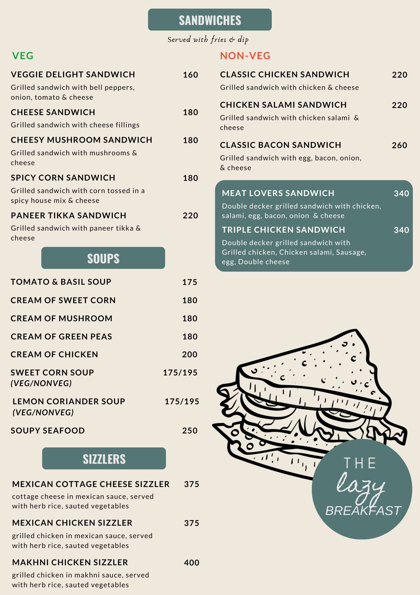 Menu at The Beanshot Cafe, Kolkata, C-16