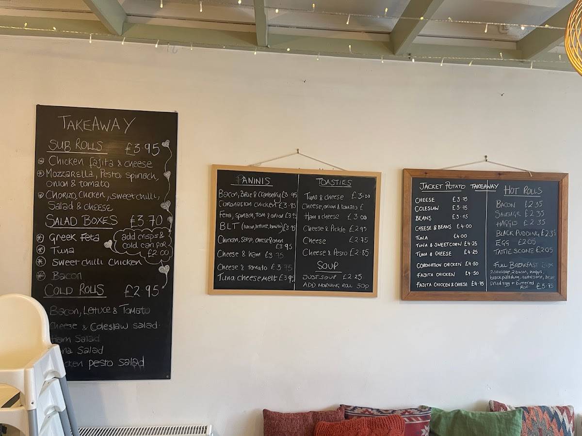 Menu at The Corner Café cafe, Currie