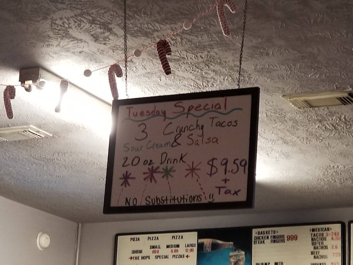 Menu at The Hop cafe, Coldspring, TX-150