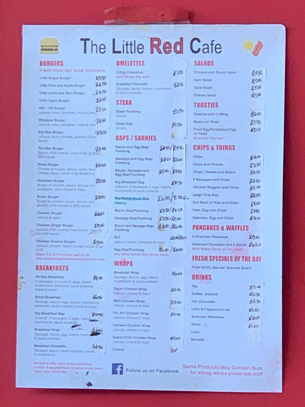 Menu at The Little Red Café cafe, Taunton