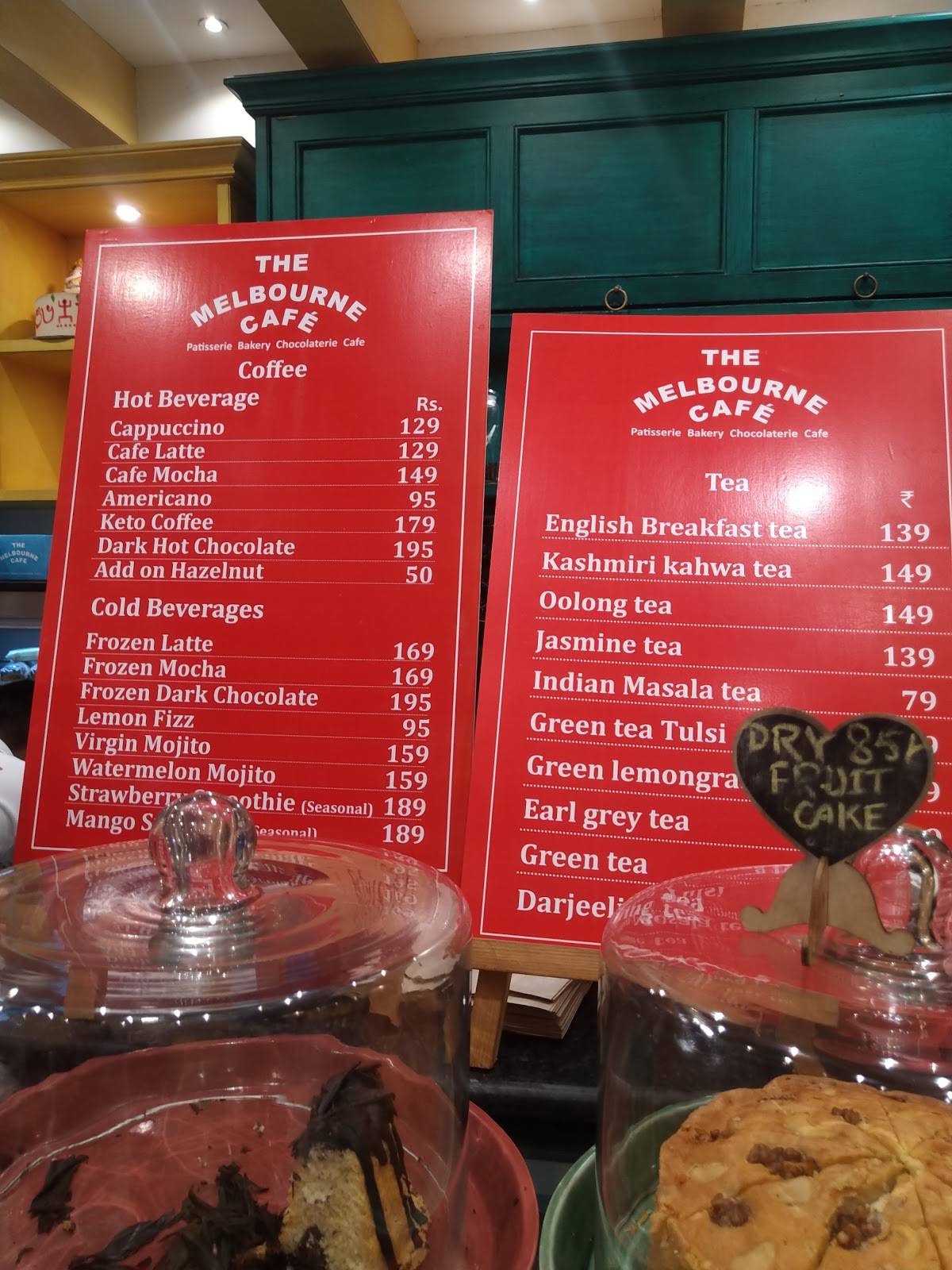 Menu at The Melbourne Cafe, Kolkata, DB-8