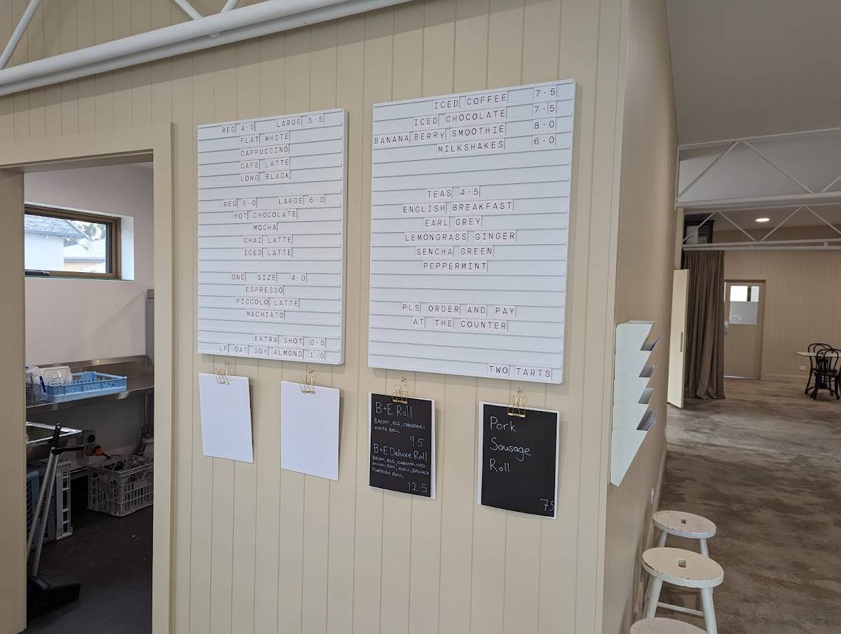 Menu at Two Tarts Tumut cafe, Tumut