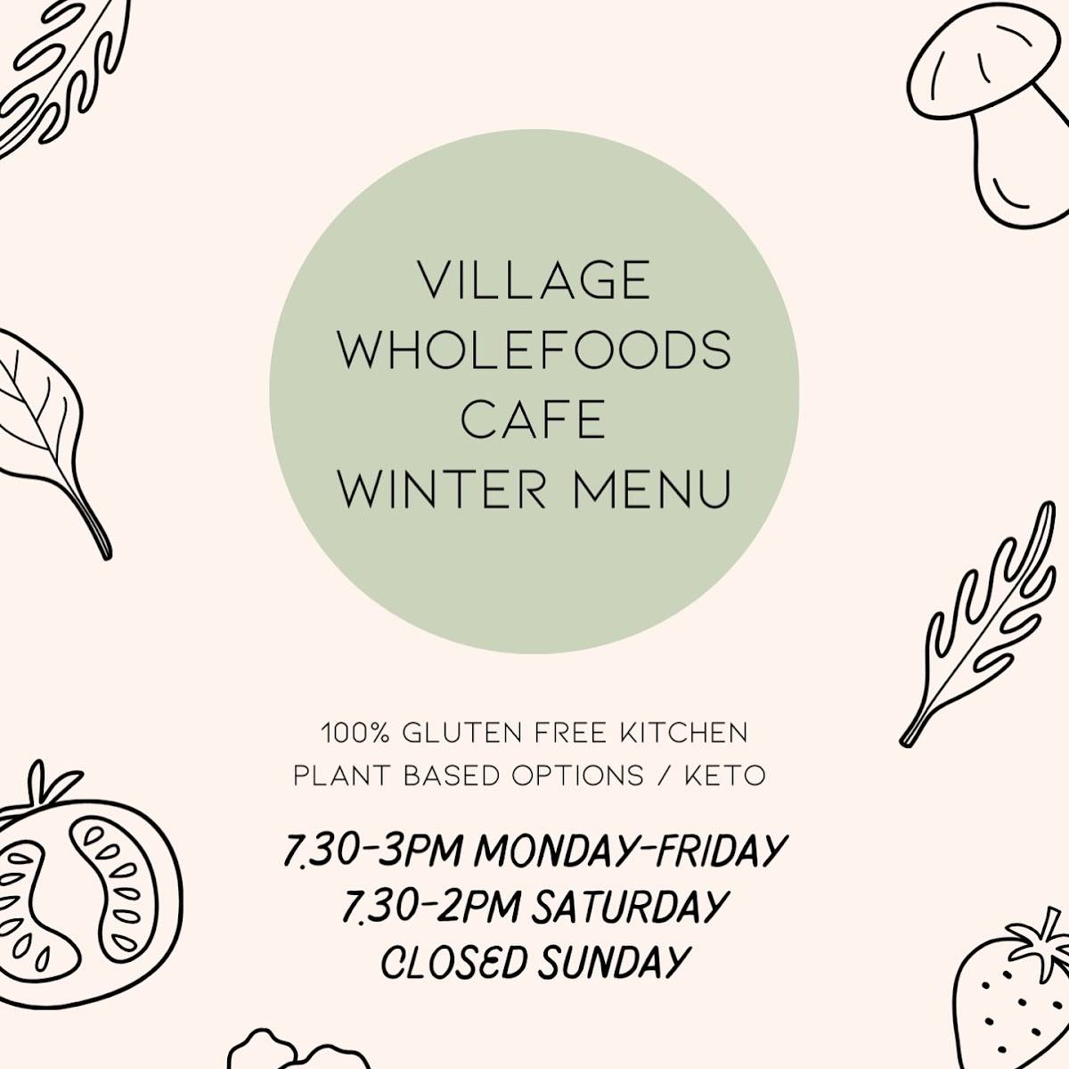 Menu at Village Wholefoods Cafe, Auckland