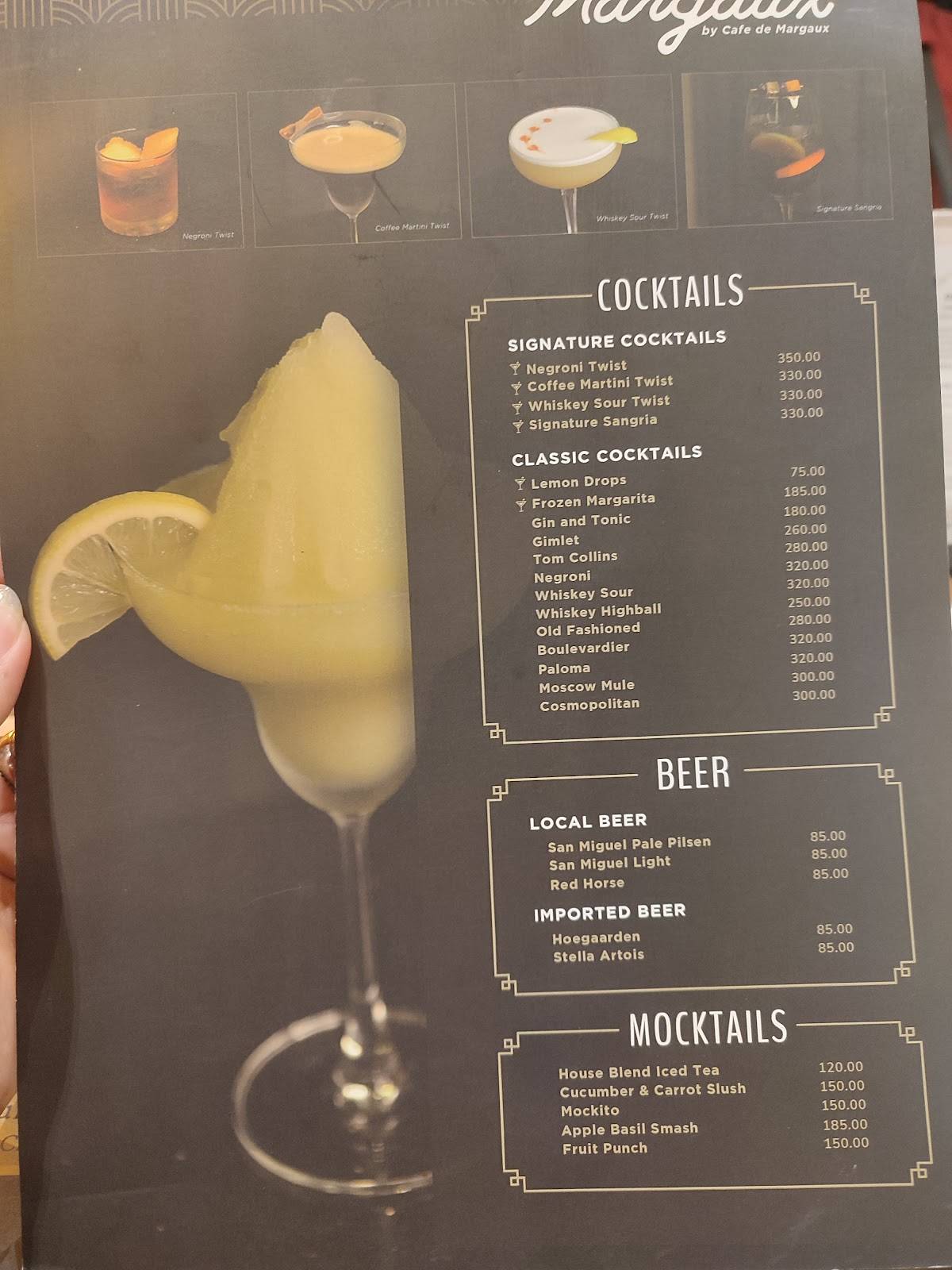 Menu at Cafe de Margaux, Guiguinto