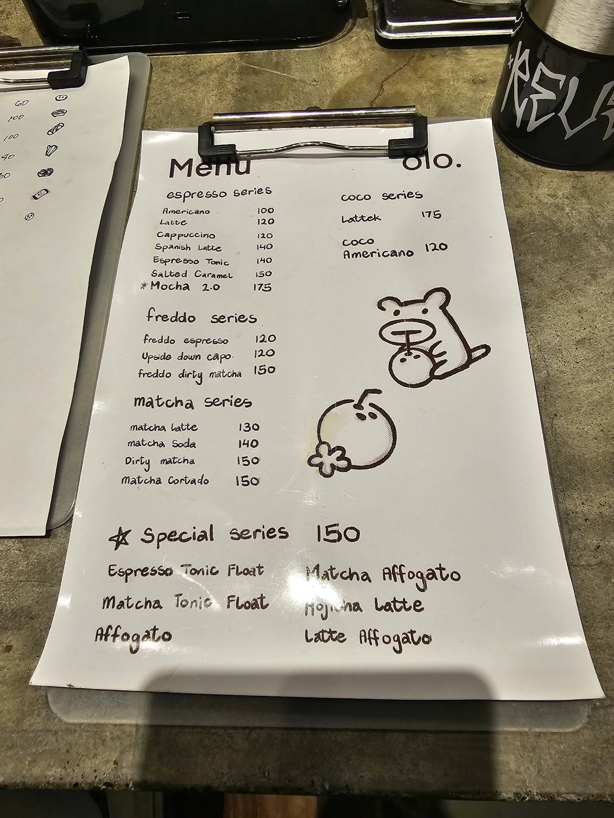 Menu at olo. Coffee And Concepts cafe, Davao City