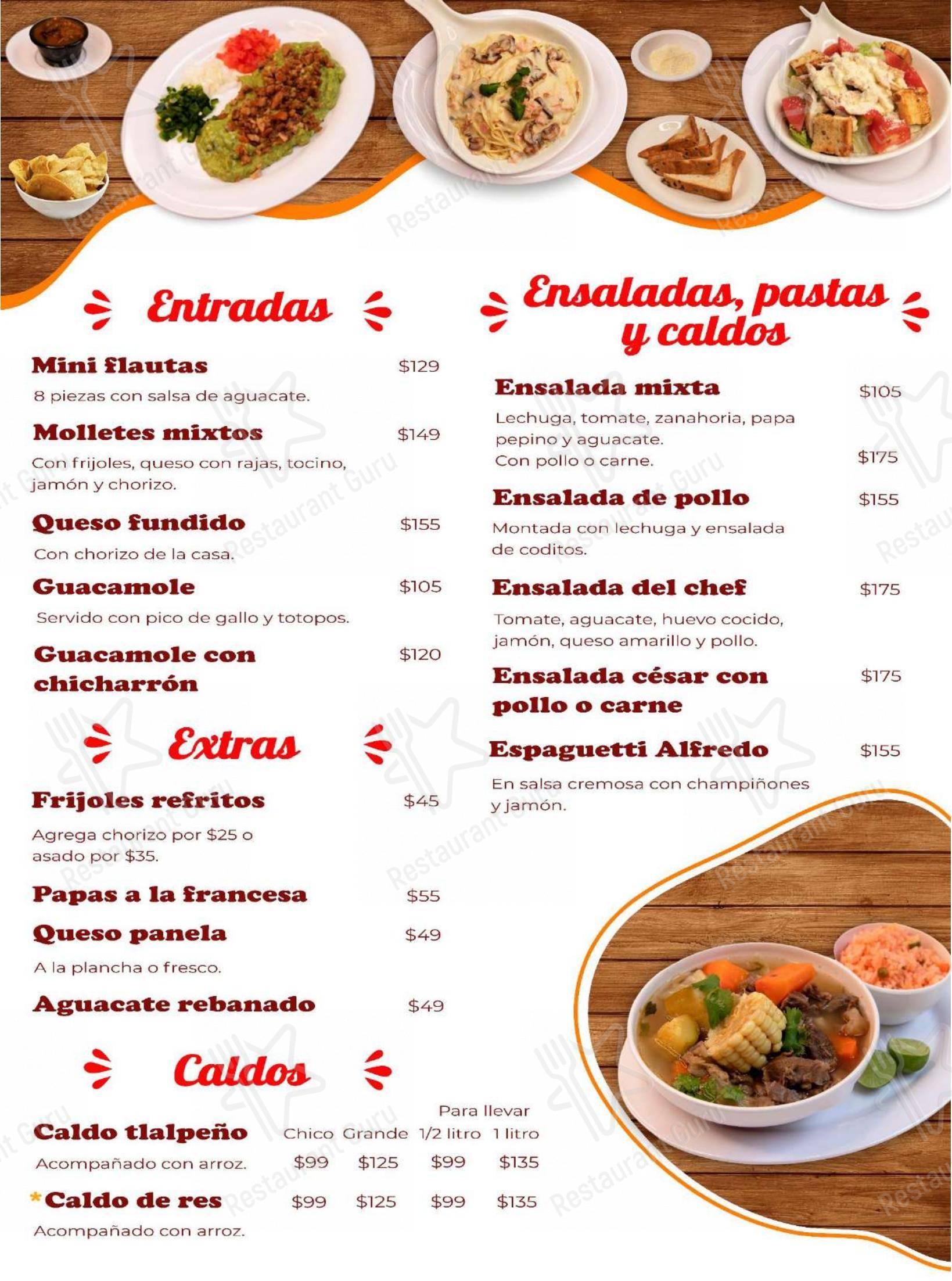 Carta de Cafetería Gaby, Monterrey, Hermenegildo Galeana 818