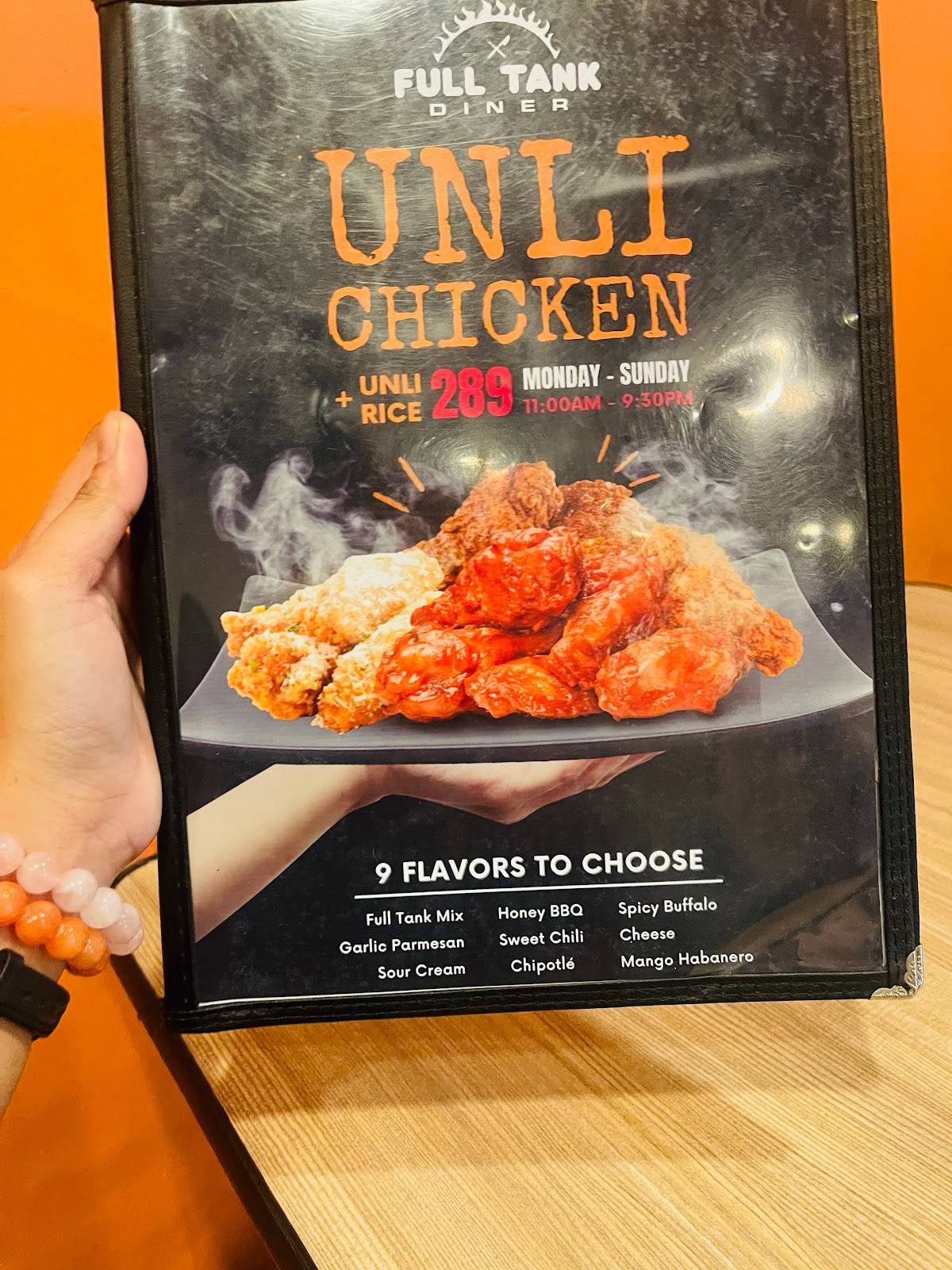 Menu at Full Tank Diner restaurant, Cagayan de Oro