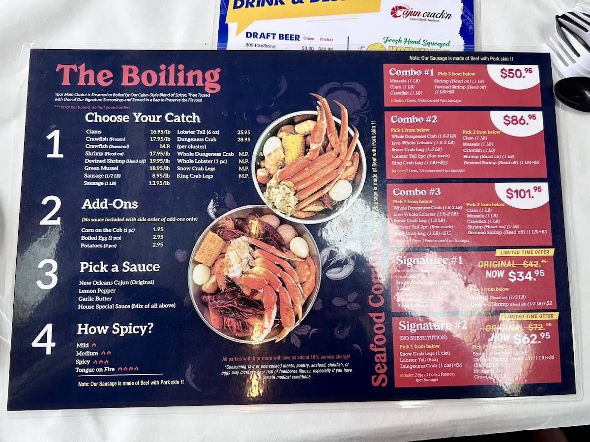 Menu at Cajun Crackn Concord restaurant, Concord