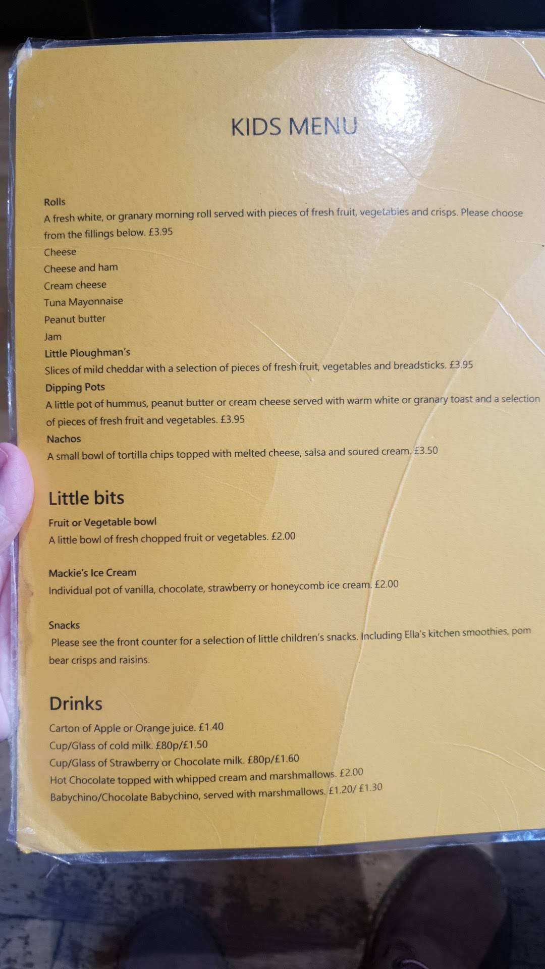 Menu at Cake Cafe, North Berwick