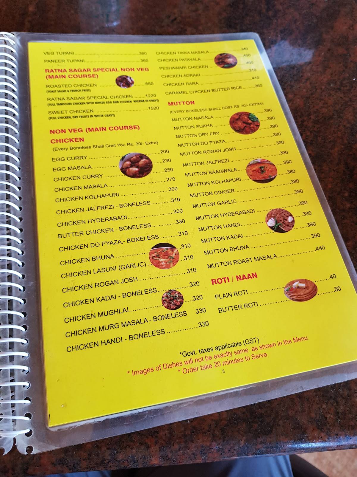 Menu at Ratna Sagar Family Restaurant & Bar (Calangute), Calangute
