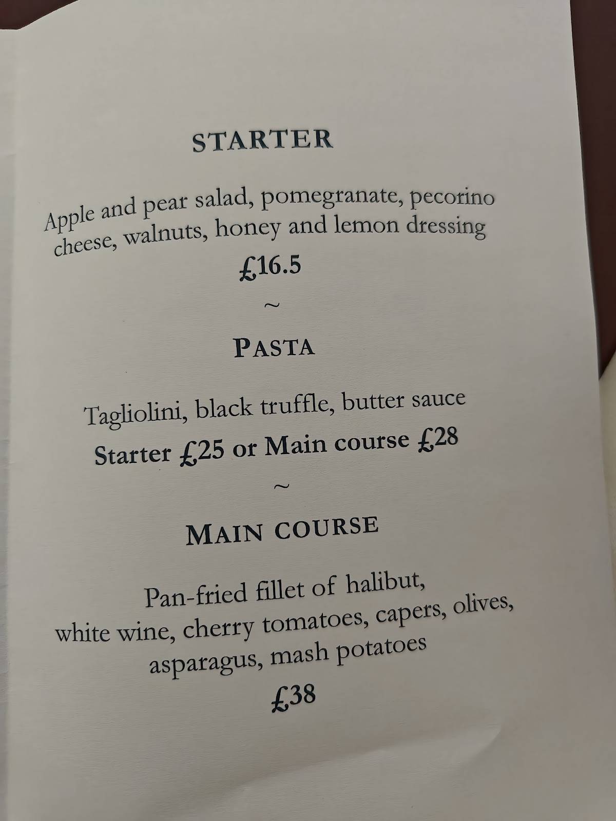 Menu at Caldesi in Campagna - Italian Restaurant, Maidenhead