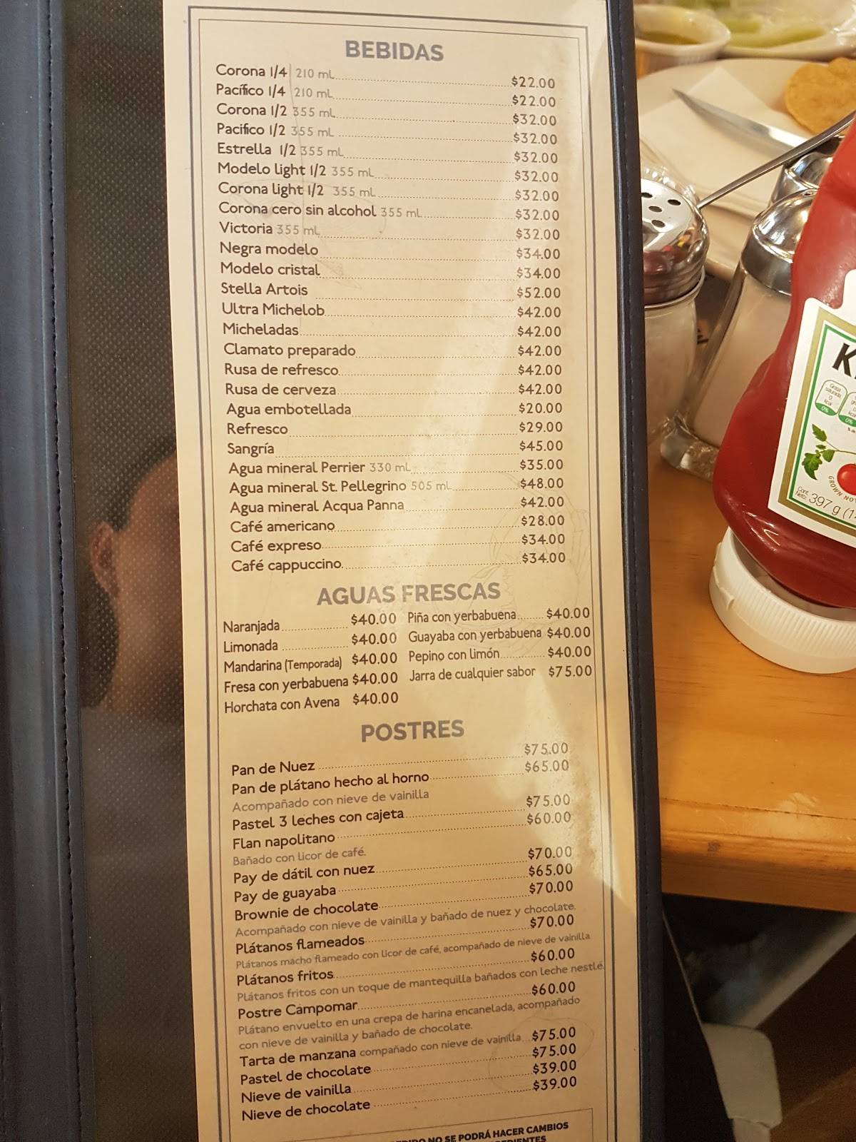 Carta del restaurante Campomar Chapalita, Guadalajara, San Dionisio 33