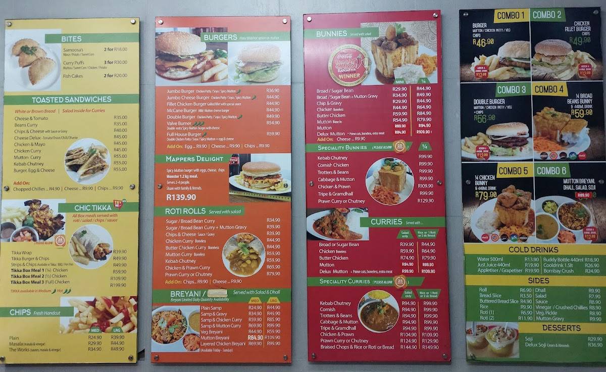 Menu at CaneCutters Umhlanga restaurant, Durban, 70 Horizon Views