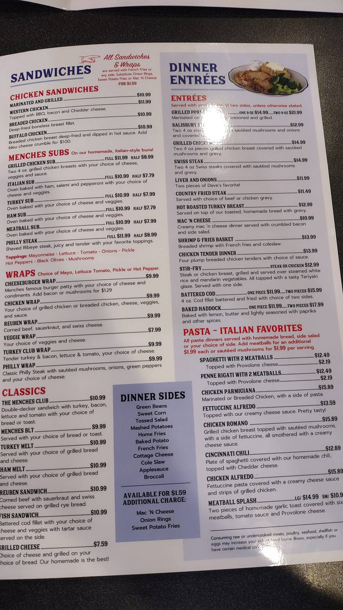 Menu at Arcadia Grille restaurant, Canton