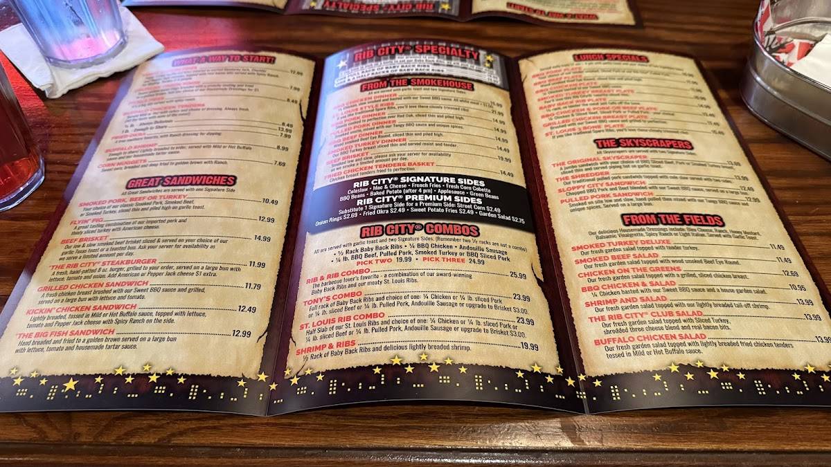 Menu at Rib City - North Cape Coral BBQ, Cape Coral, 80 W Hancock ...