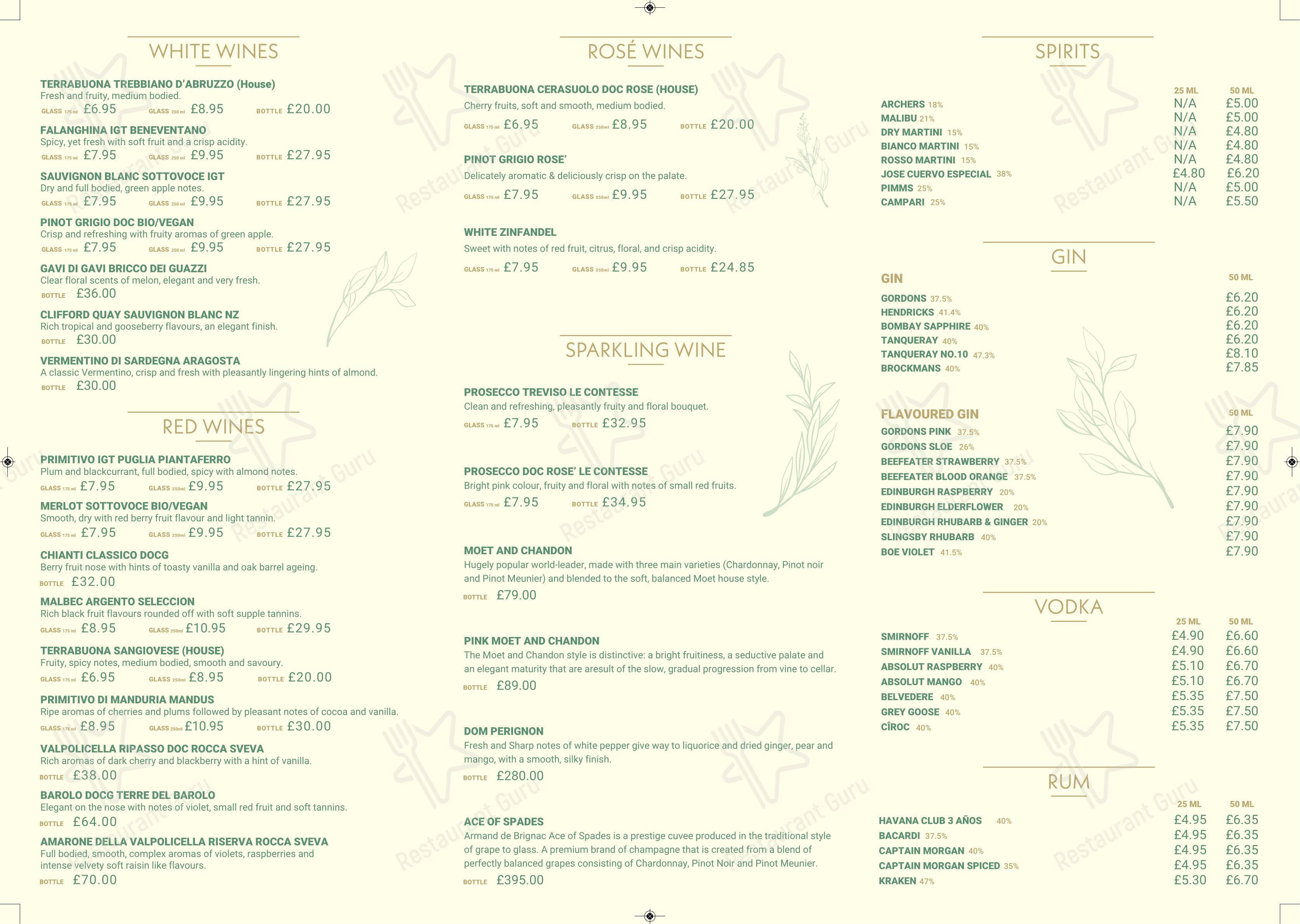 Menu at Capri Mirfield restaurant, Mirfield
