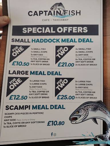 Menu at Captain fish restaurant, Wakefield