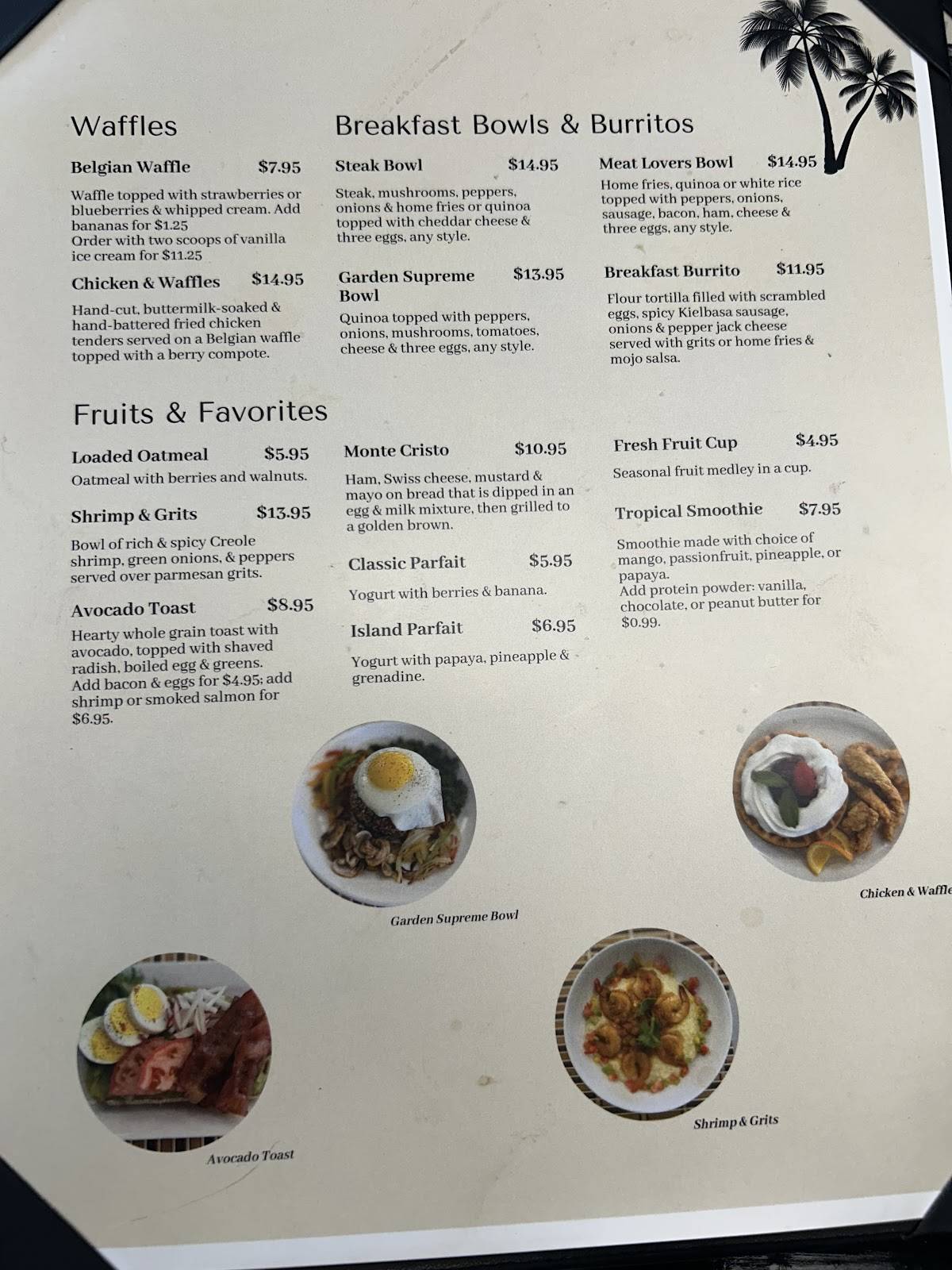 Menu at Caribbean Breeze restaurant, Nashua