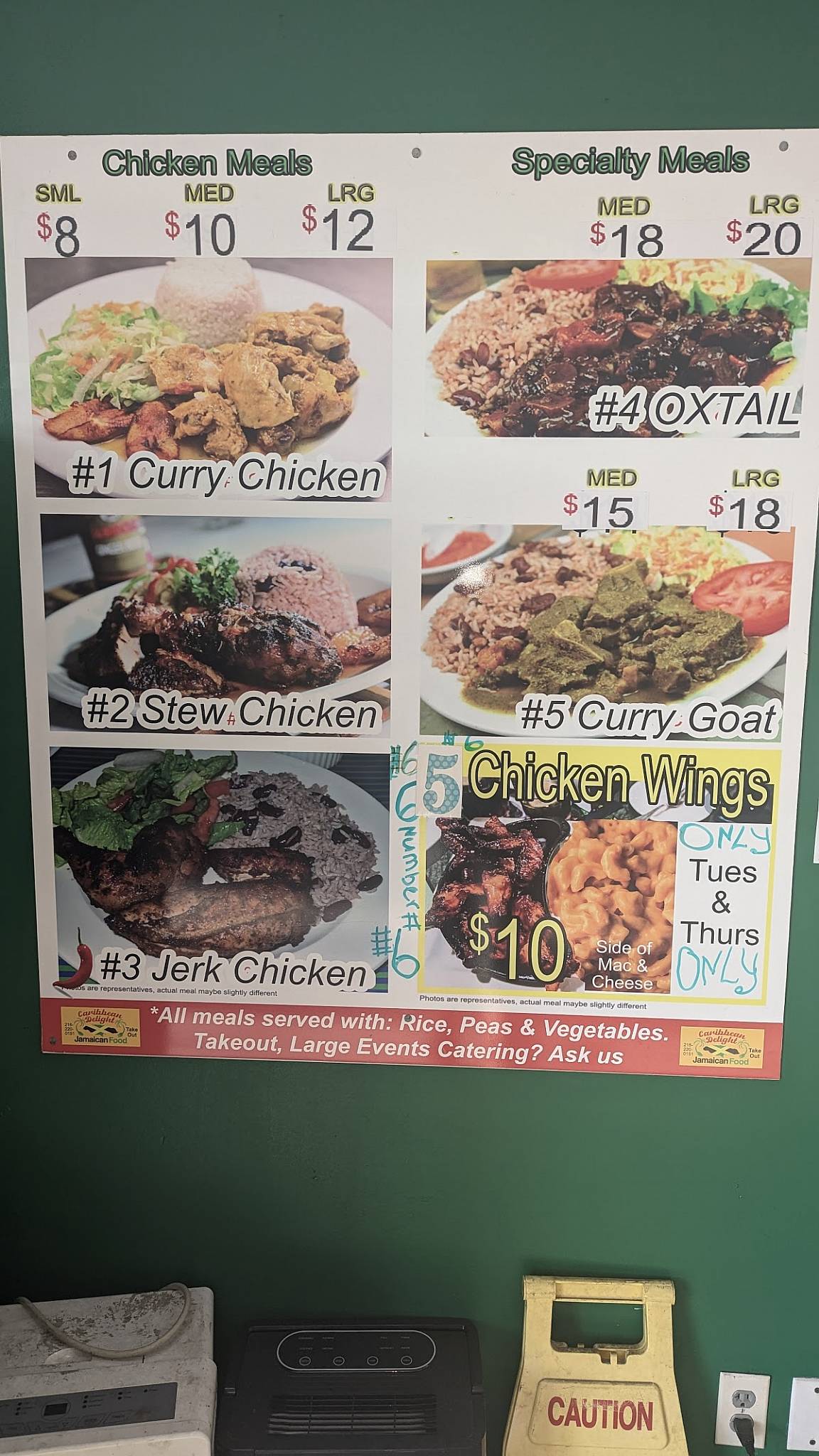 Menu at Caribbean Delight restaurant, Cleveland