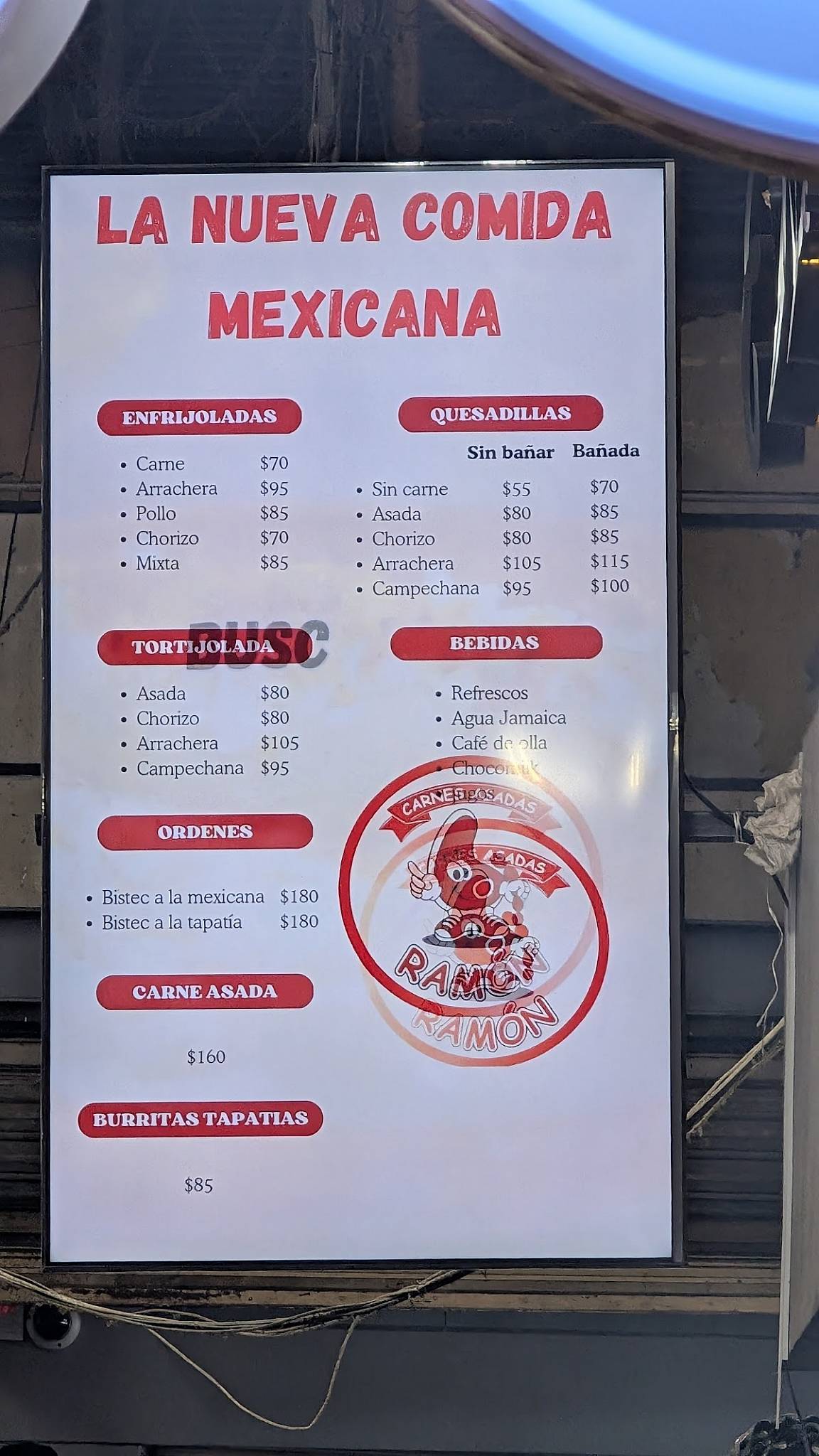 Carta del restaurante Carnes Asadas Ramón, Guadalajara