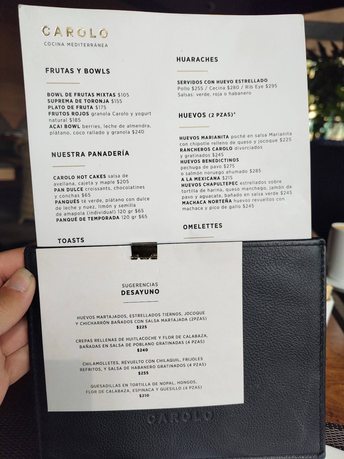 Menu at Carolo Paseo Interlomas restaurant, Naucalpan