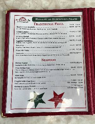 Menu at Casa Italiano pizzeria, Jensen Beach