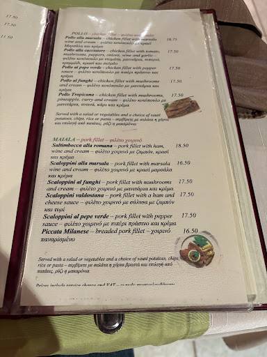 Menu at Casa Luna Italian Restaurant, Tala