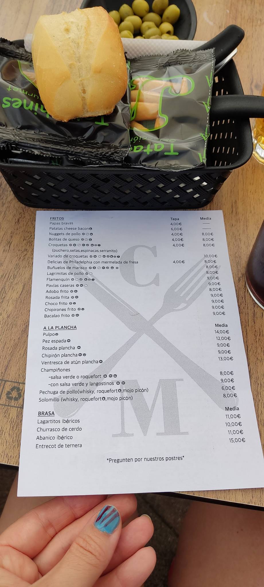 Carta del restaurante Casa Mati, El Viso del Alcor