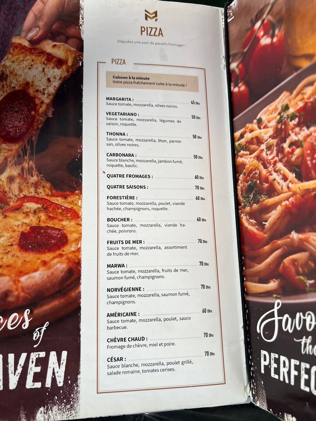 Menu at Maison Marwa Café Restaurant Glacier, Casablanca