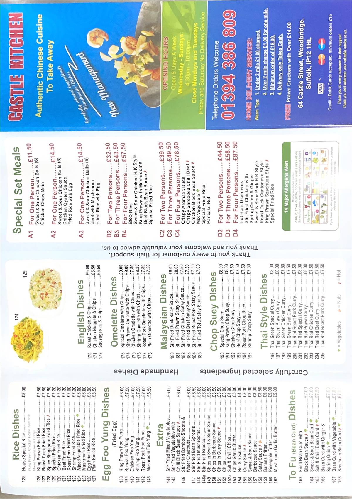 Menu at Castle Kitchen fast food, Woodbridge