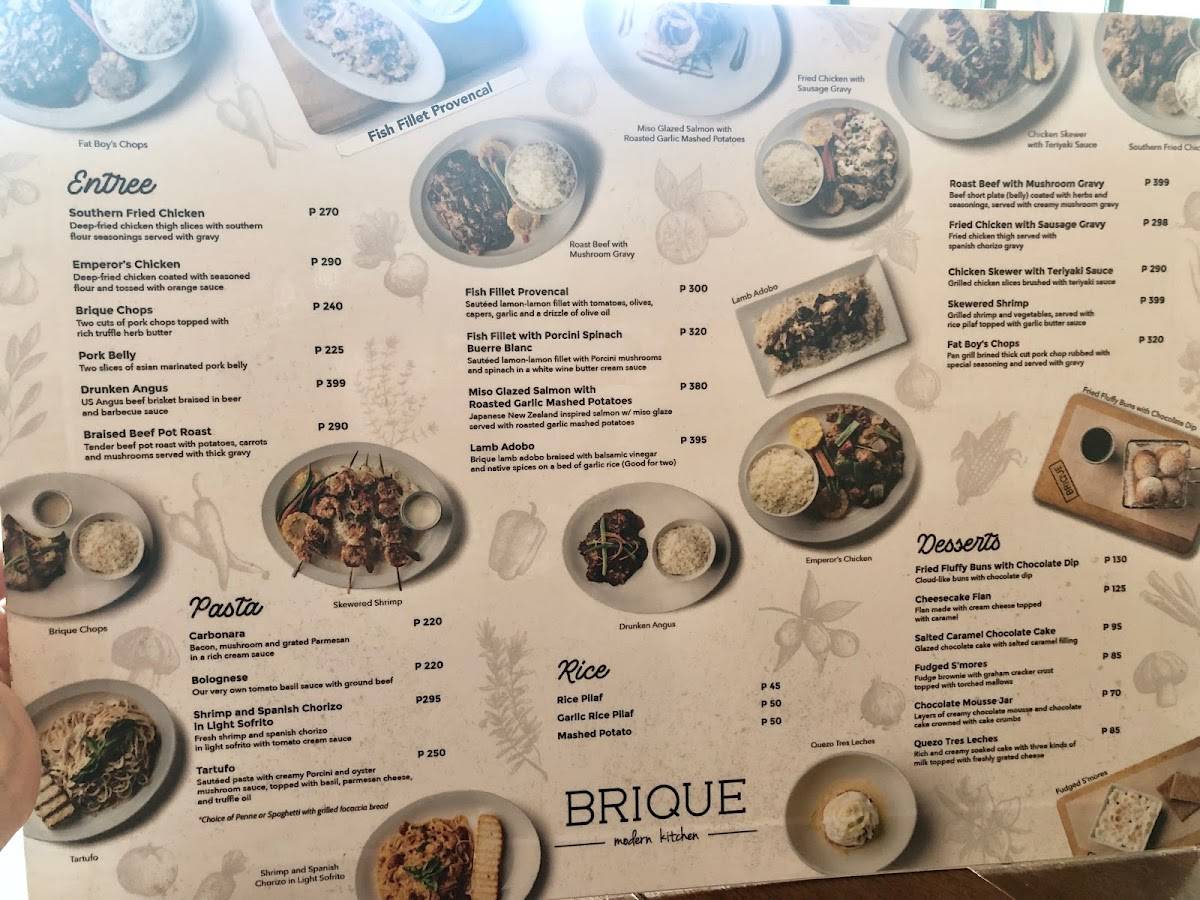 Menu at Brique Modern Kitchen cafe, Cebu City, ayala center cebu