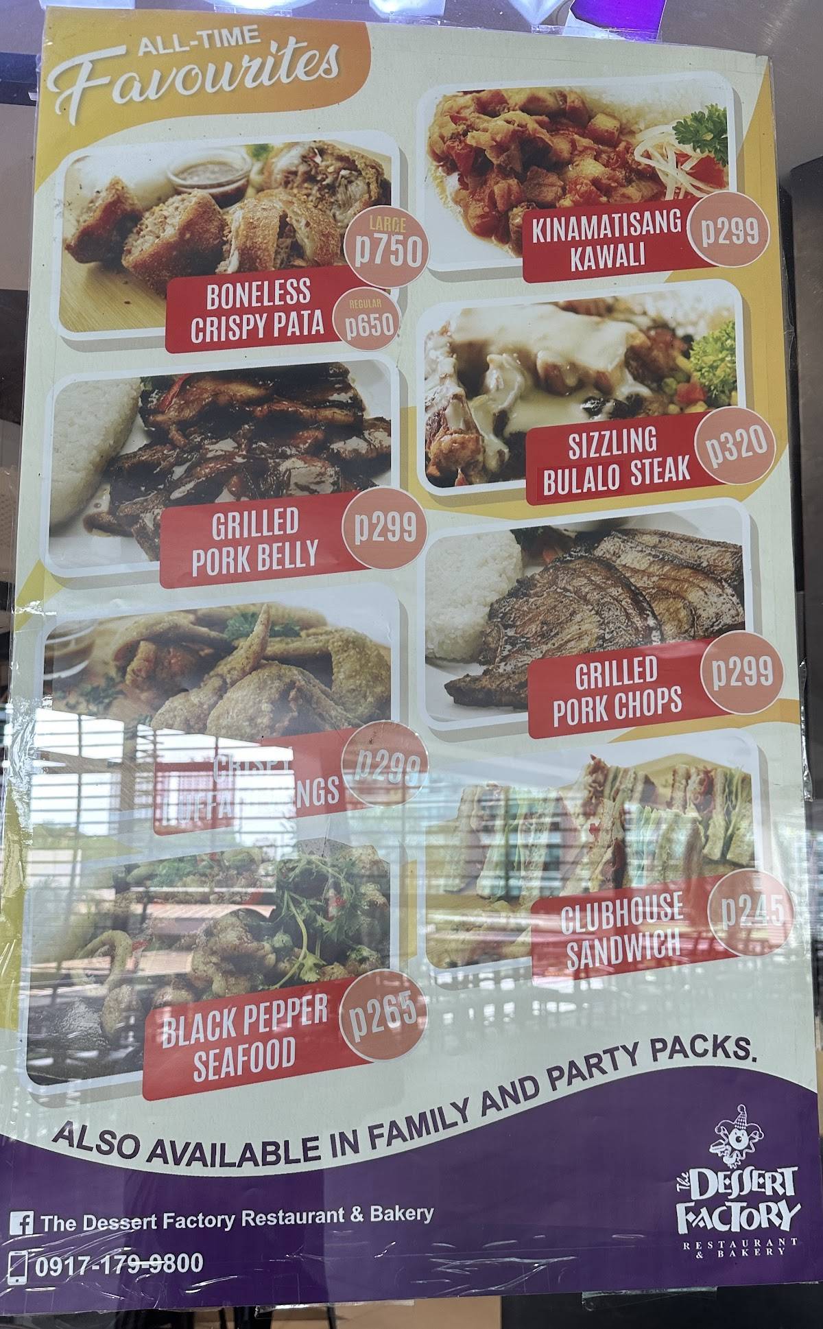 Menu at Dessert Factory - Ayala Center Cebu desserts, Cebu City, 3rd ...