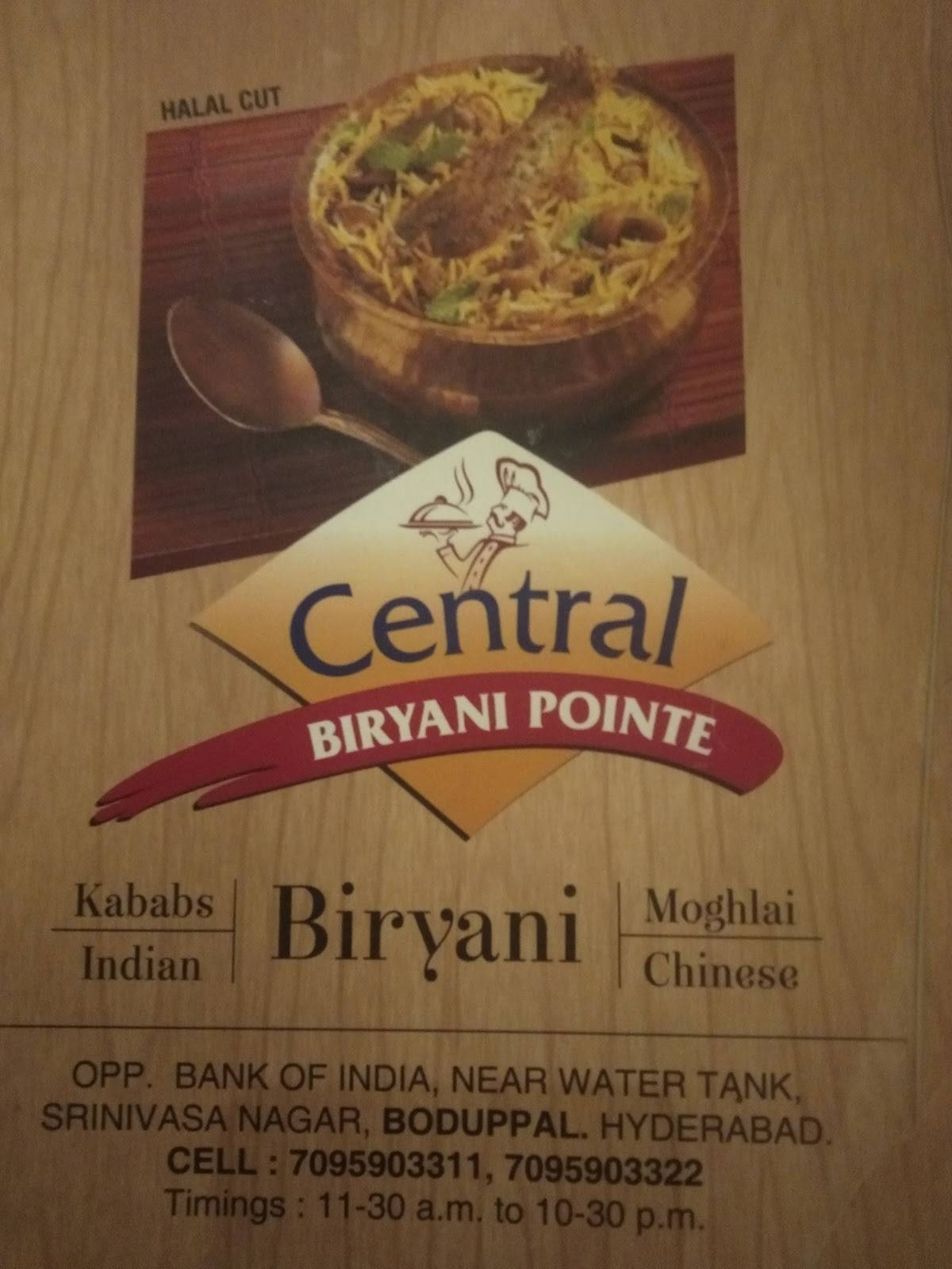 Menu at Central Biryani Pointe, Hyderabad, Colony