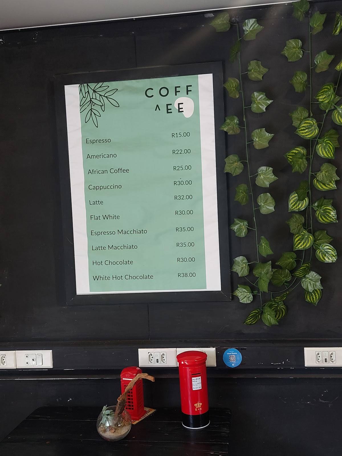 Carta de Post Box Cafe, Centurion
