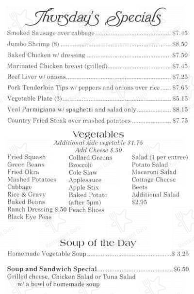 Menu at Americana Restaurant, Matthews, Matthews-Mint Hill Rd