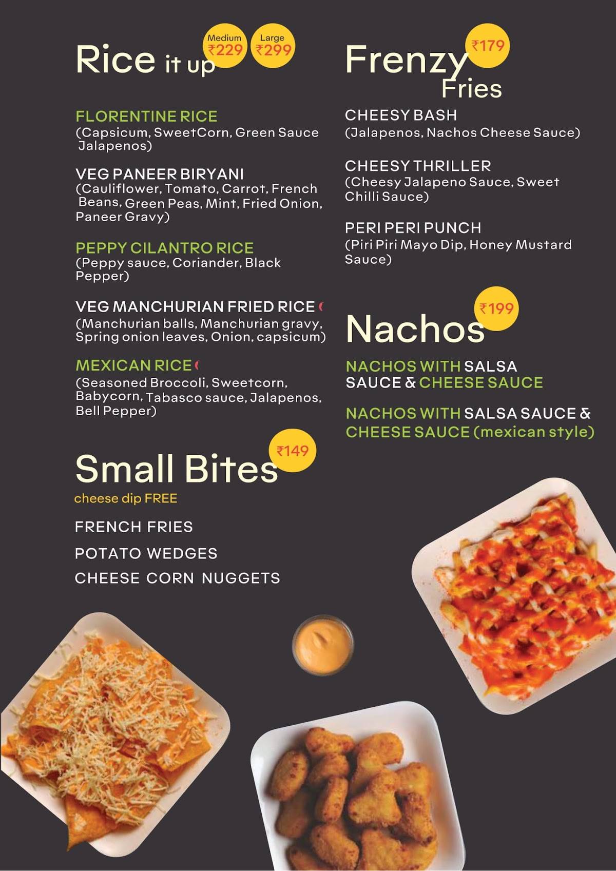 Menu at Cheelizza India ka pizza, Mumbai, 416