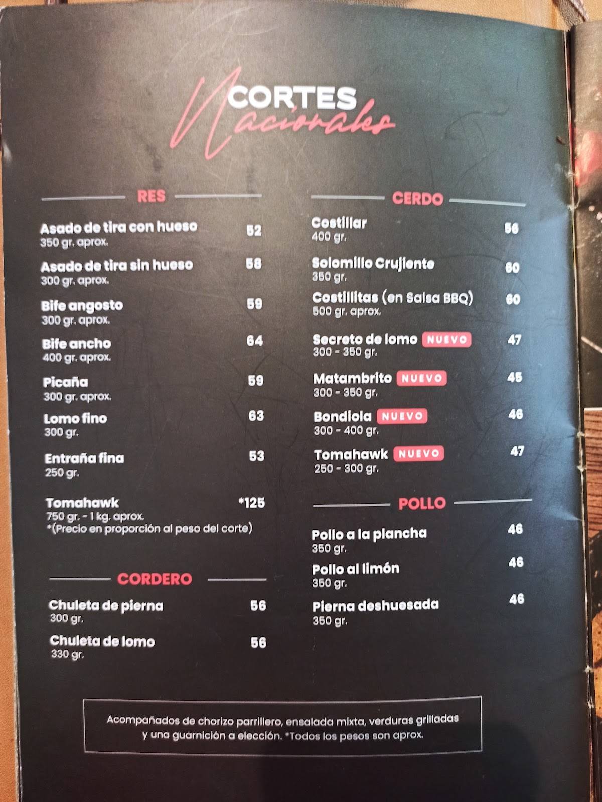 Carta del restaurante Chef Parrillero Grill, Arequipa, Avenida Dolores