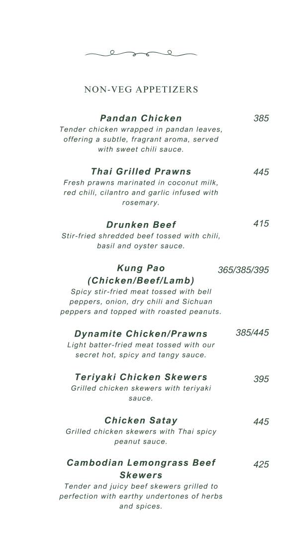 Menu at Asian Hive, Chennai, No. 3/1