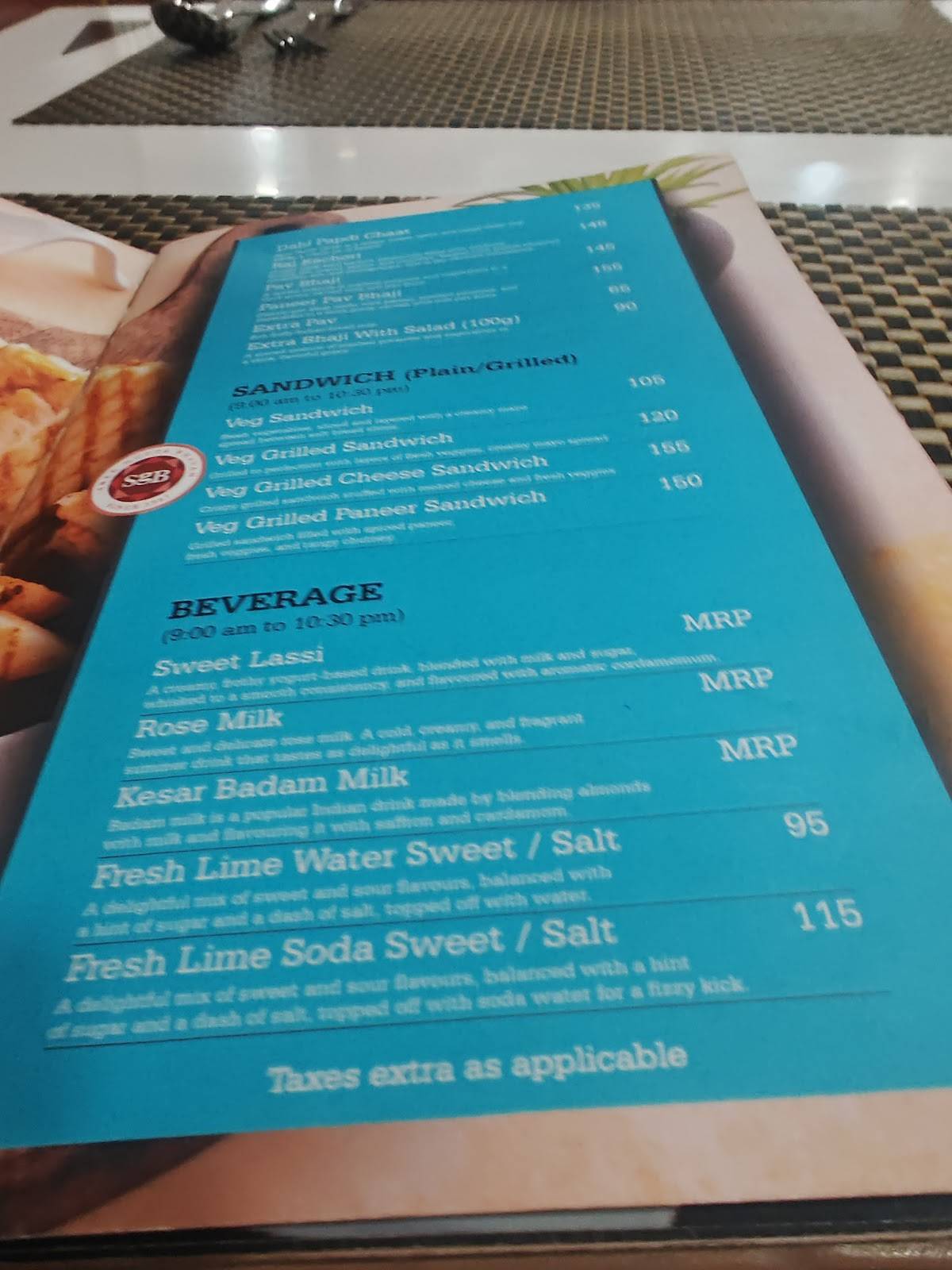 Menu at Sree Gupta Bhavan - SgB, Chennai, 7
