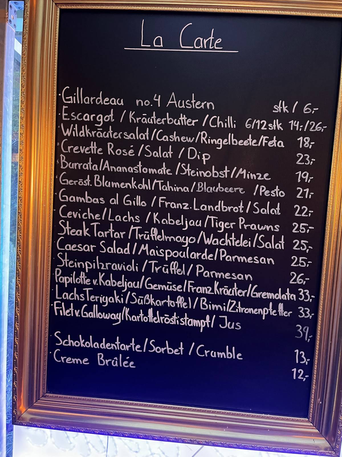 Speisekarte von Chez Claude restaurant, Düsseldorf