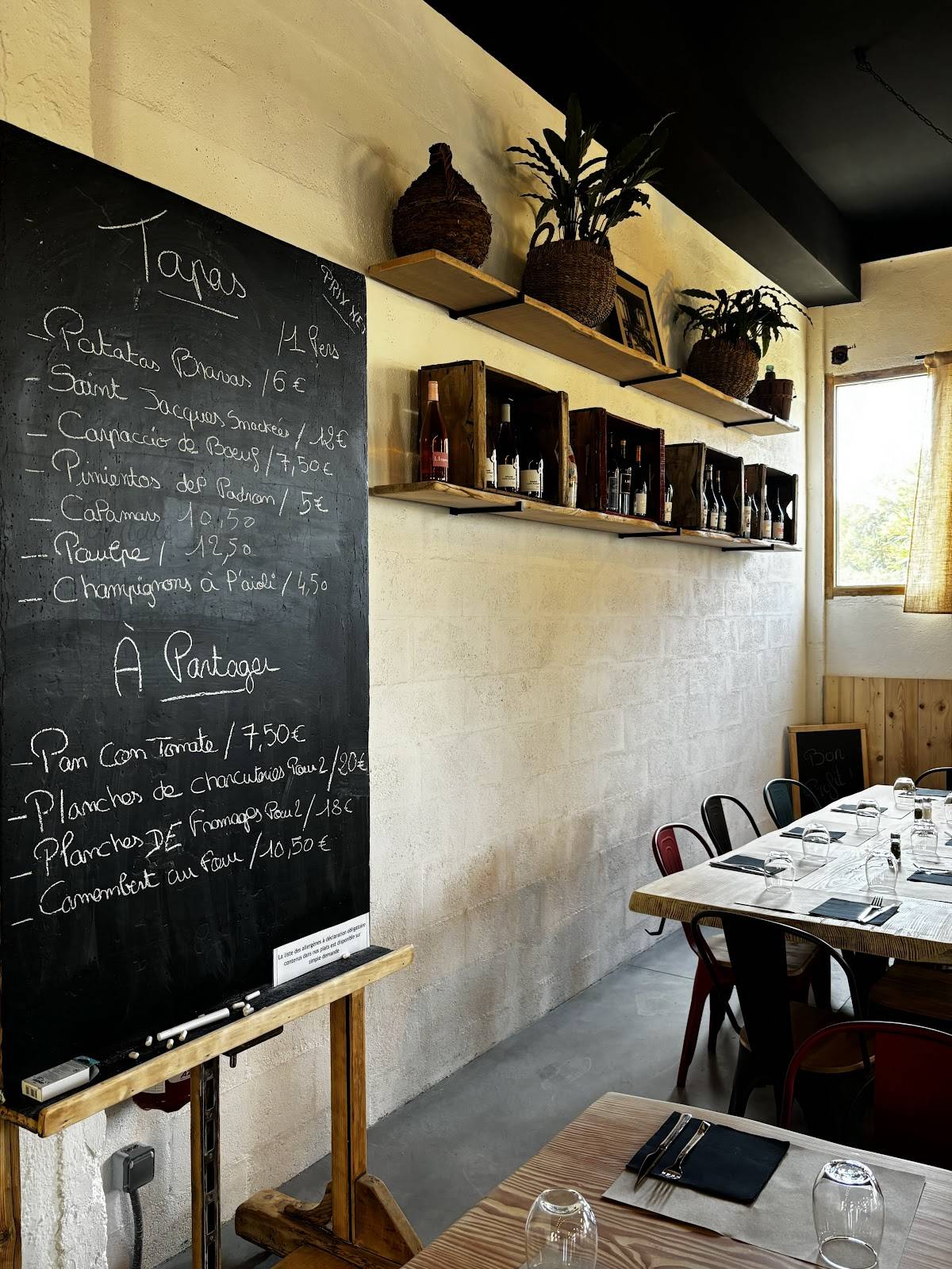 Menu au Chez Gégé restaurant, Le Soler