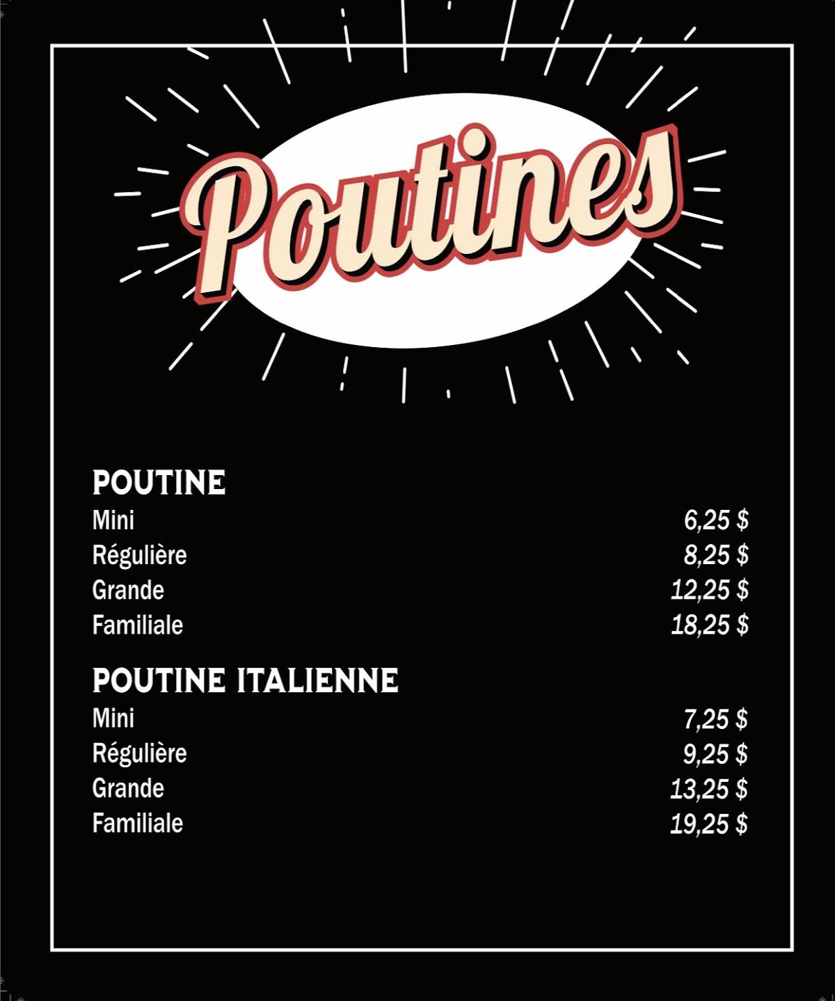 Menu au Chez Hugo Burger Shop pub et bar, Saint-Jérôme