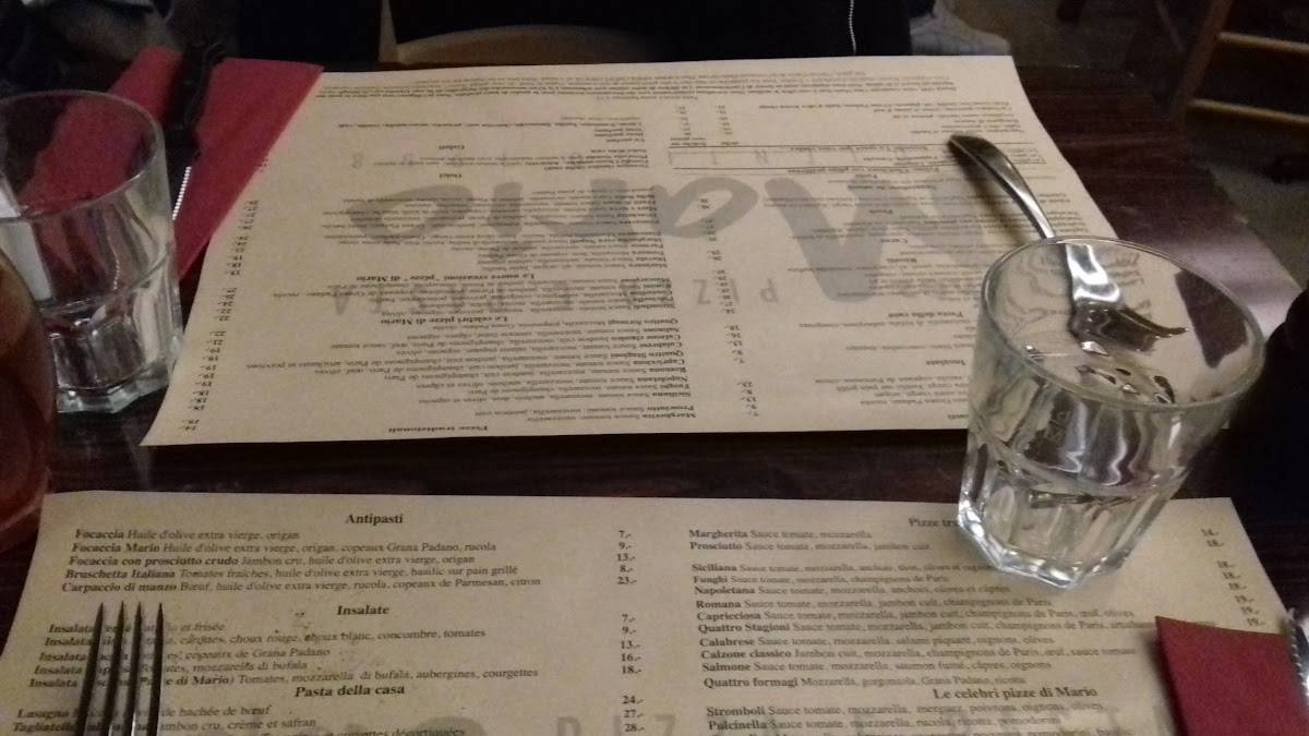 Speisekarte von Chez Mario, Lausanne