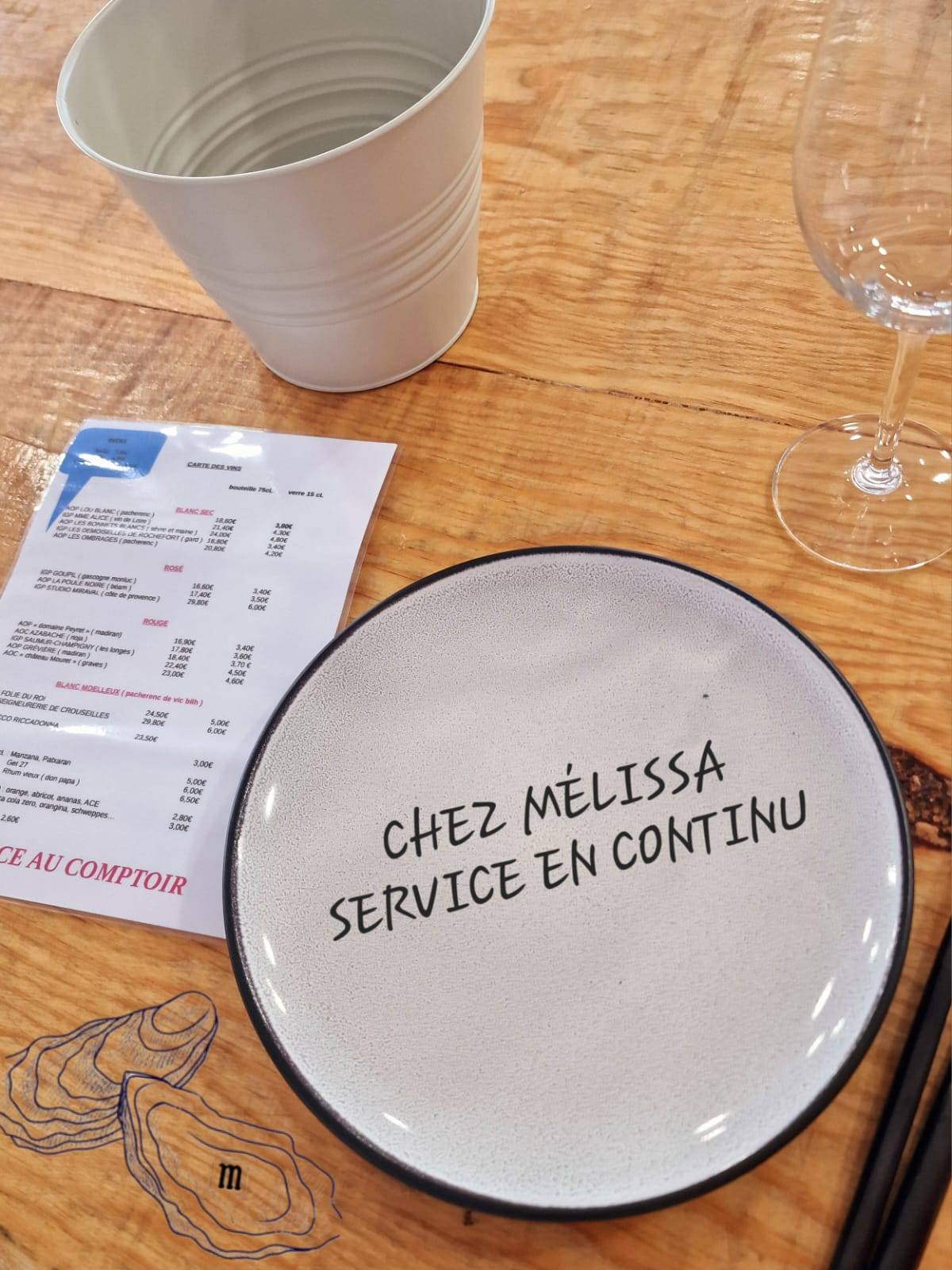 Menu at Chez Mélissa restaurant, Dax