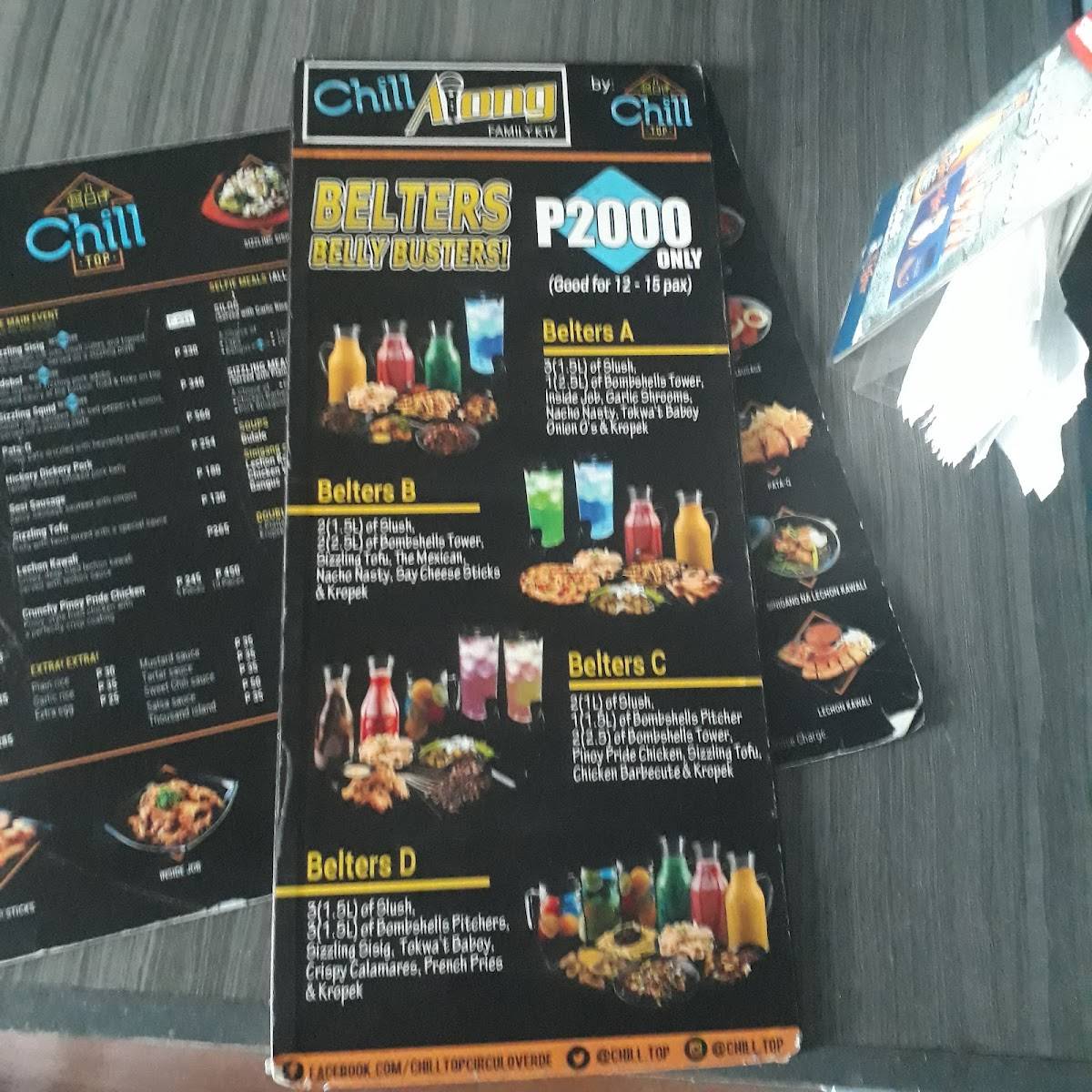 Menu at Chill Top pub & bar, Quezon City, Circulo Verde