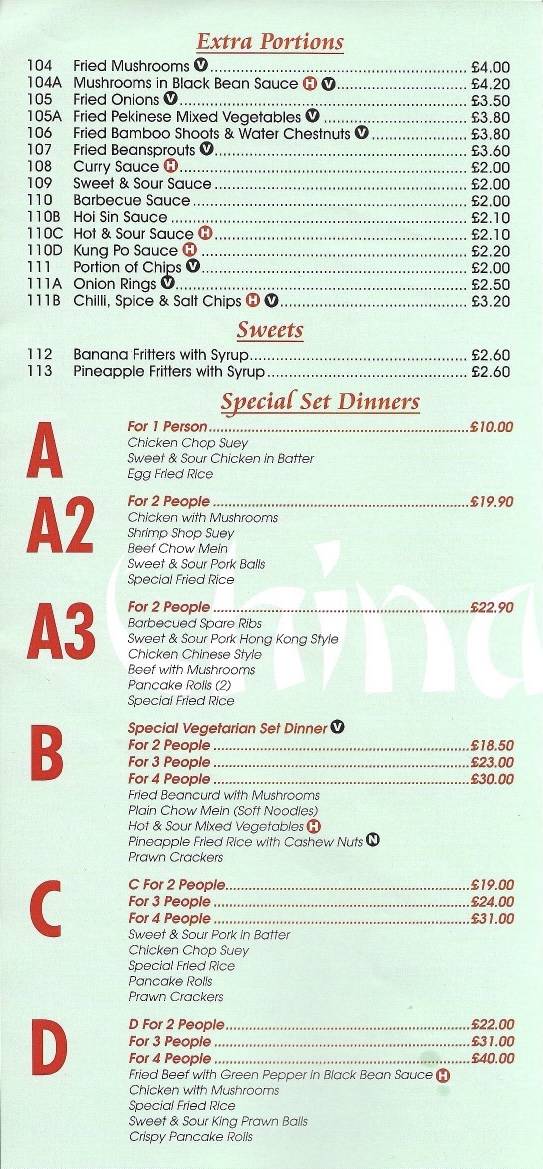 Menu at China City Chinese Basildon fast food, Basildon